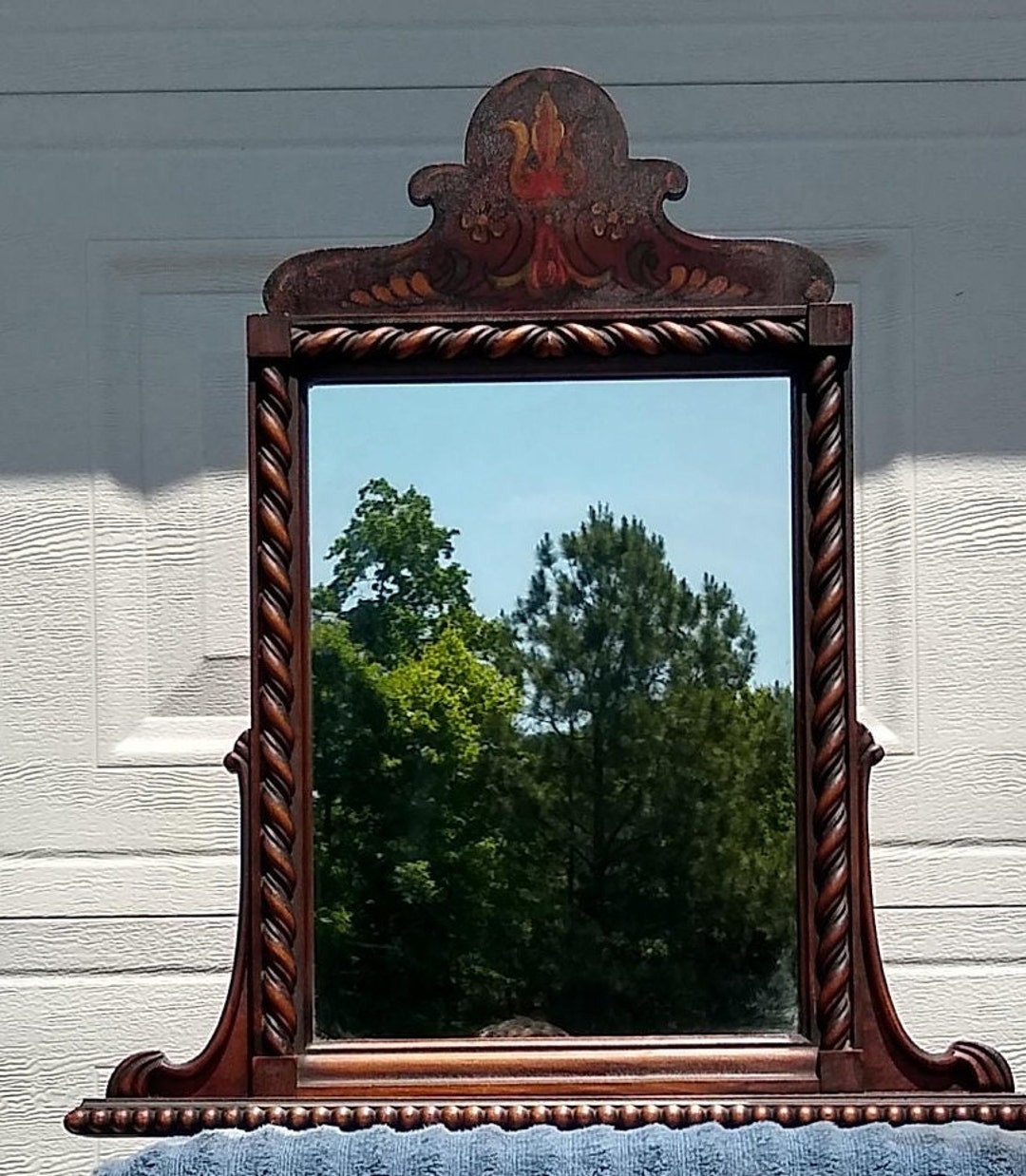Wonderful Antique Ornate Hand Carved Hand Painted Walnut Table Top ...
