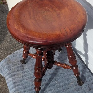 Fantastic Find Beautiful Ornate Hand Crafted Mahogany Piano Stool With ...