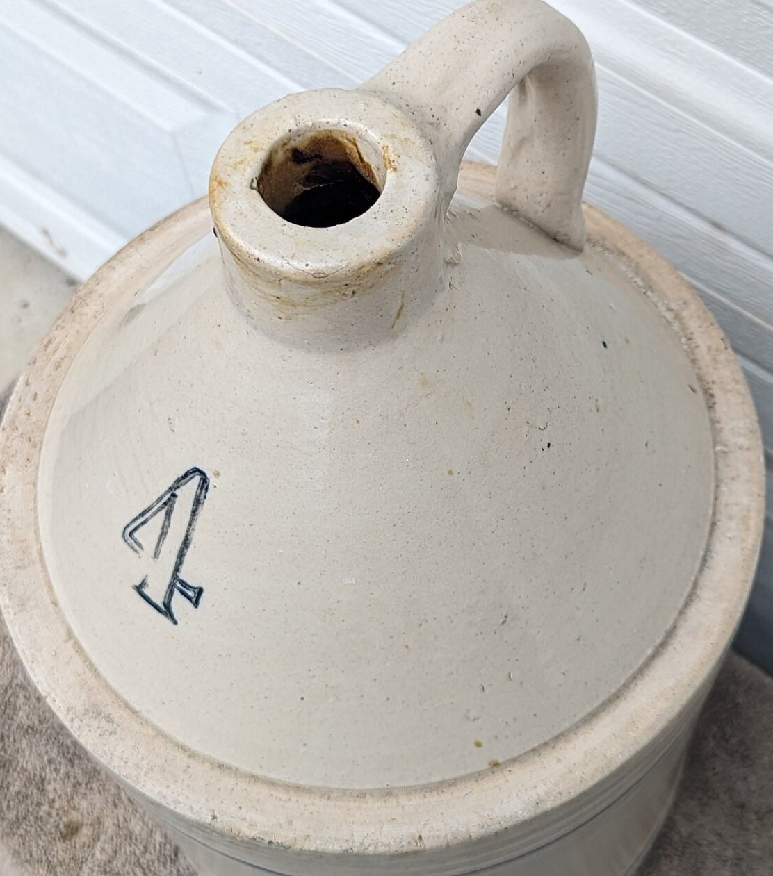 Nice Farmhouse Find Rare Huge Antique 4 Gal Blue Embossed Salt Glazed ...