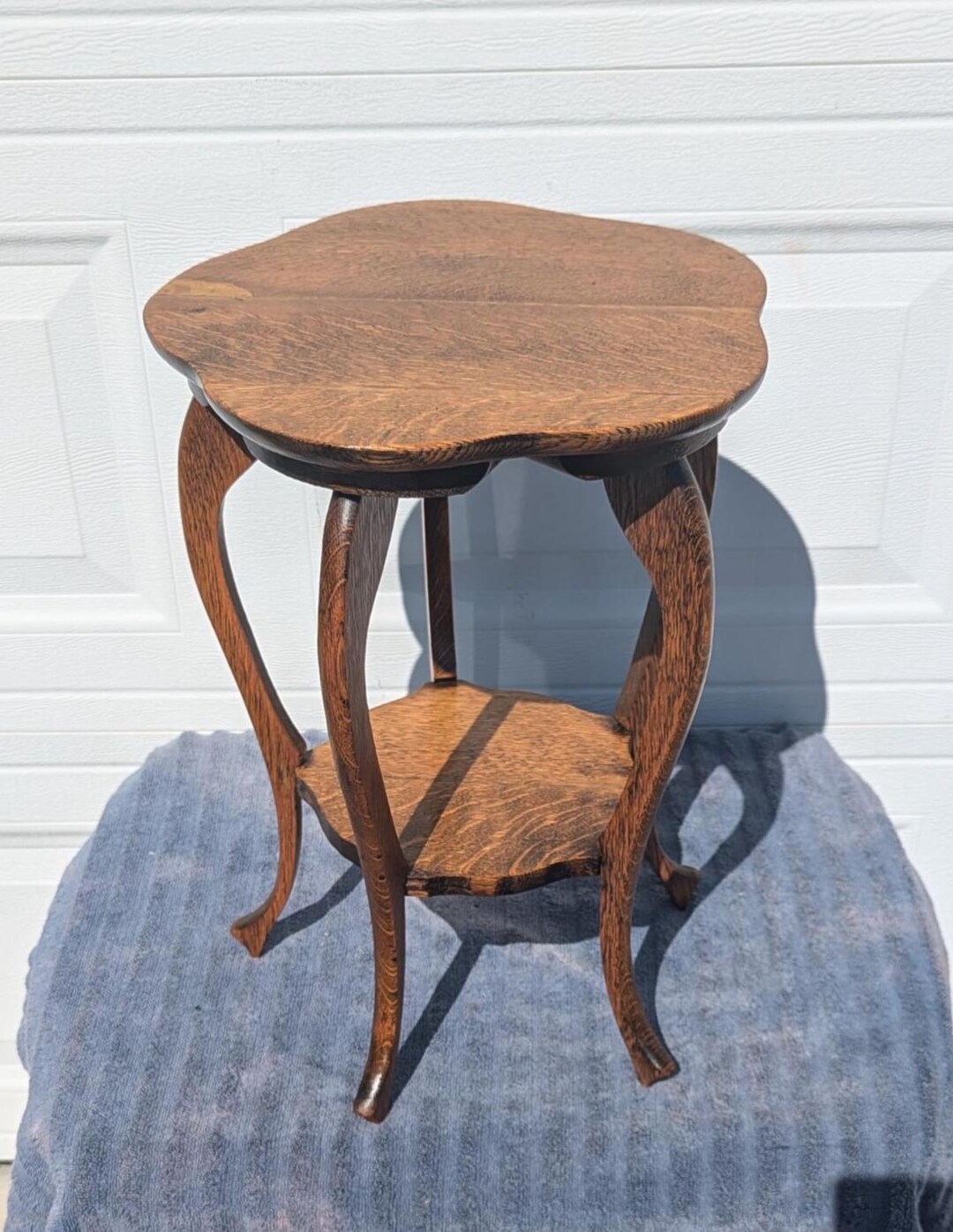 RARE Find! Fantastic Antique Hand Carved Petite Five Lobed Solid Oak ...