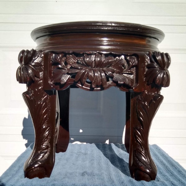 Carved Wood Stand - Etsy