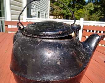 Antique Cast Iron Kettle - Etsy