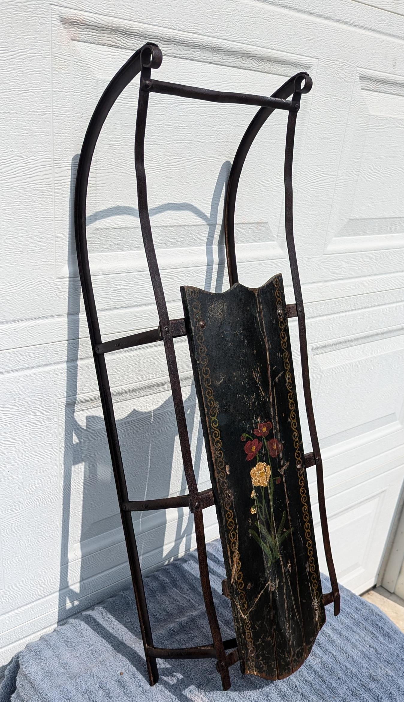RARE! Fantastic! 1800's Victorian Hand Painted Steel Runner Sled - Etsy
