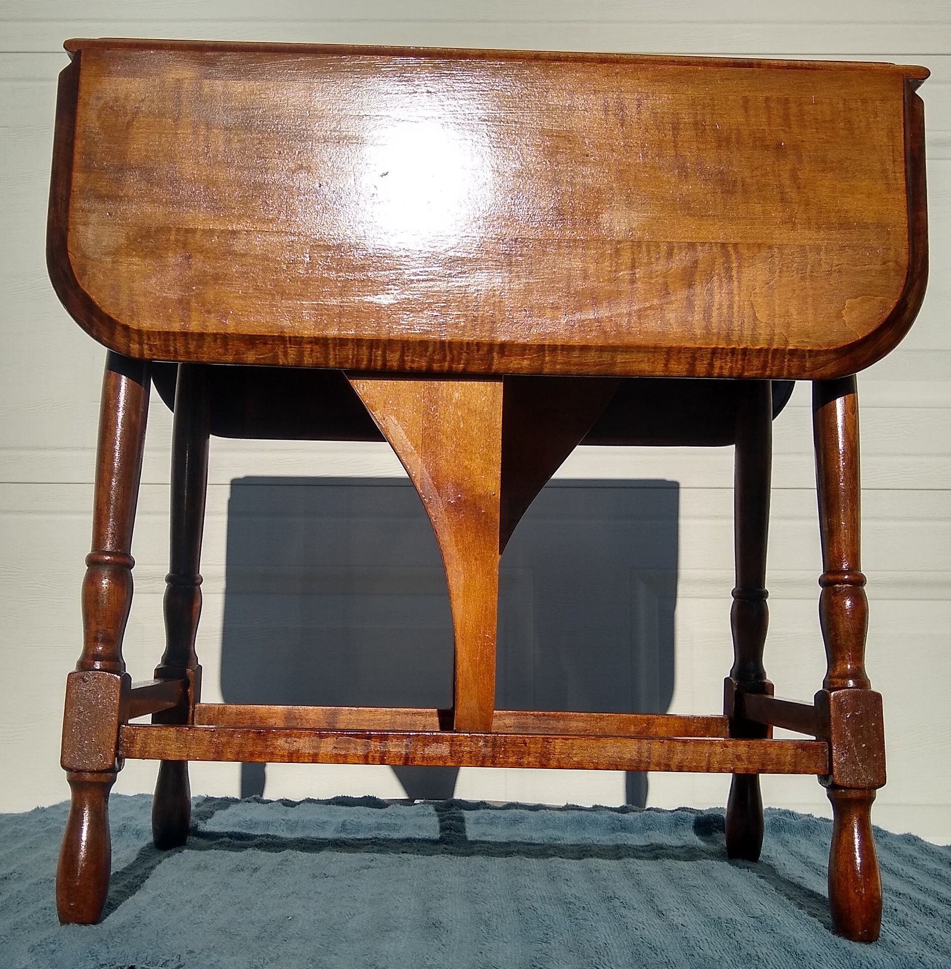 Solid Hard Rock Maple Colonial Style Drop Leaf Accent End Table ...