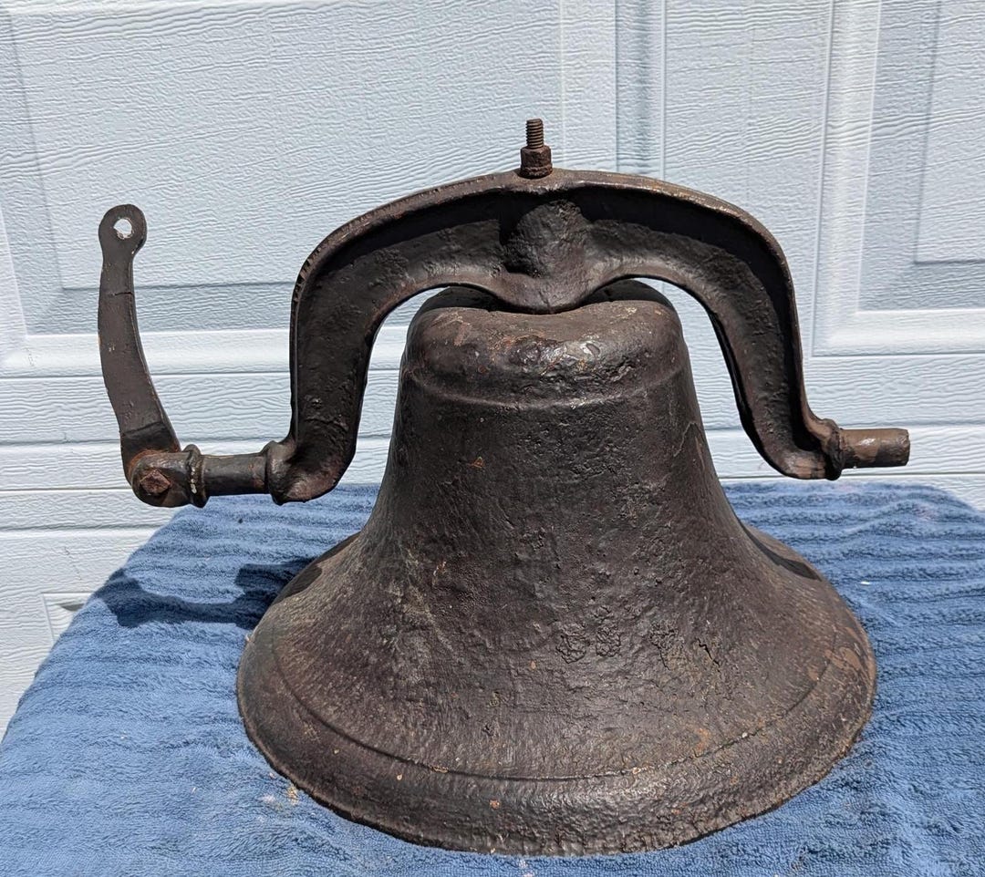 RARE Find! U.S No 2 Large Antique School Farm House Church Bell With ...