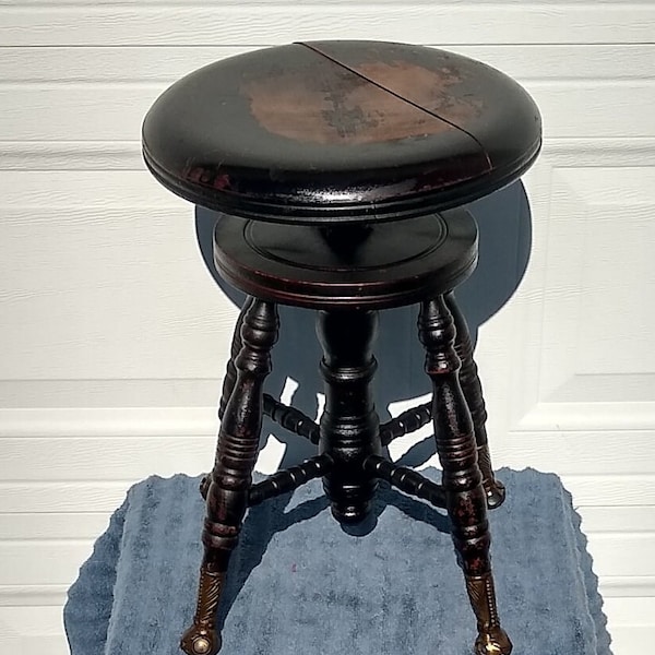 Antique Piano Stool With Claw Feet - Etsy