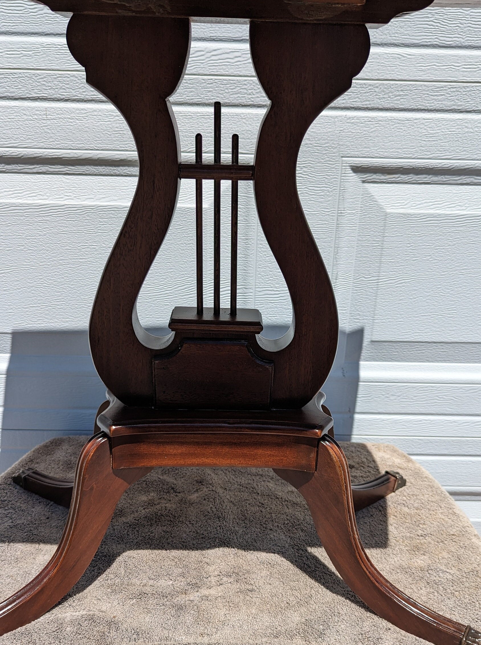 RARE Find Beautiful Antique Ornate Hand Crafted Solid Mahogany Lyre ...