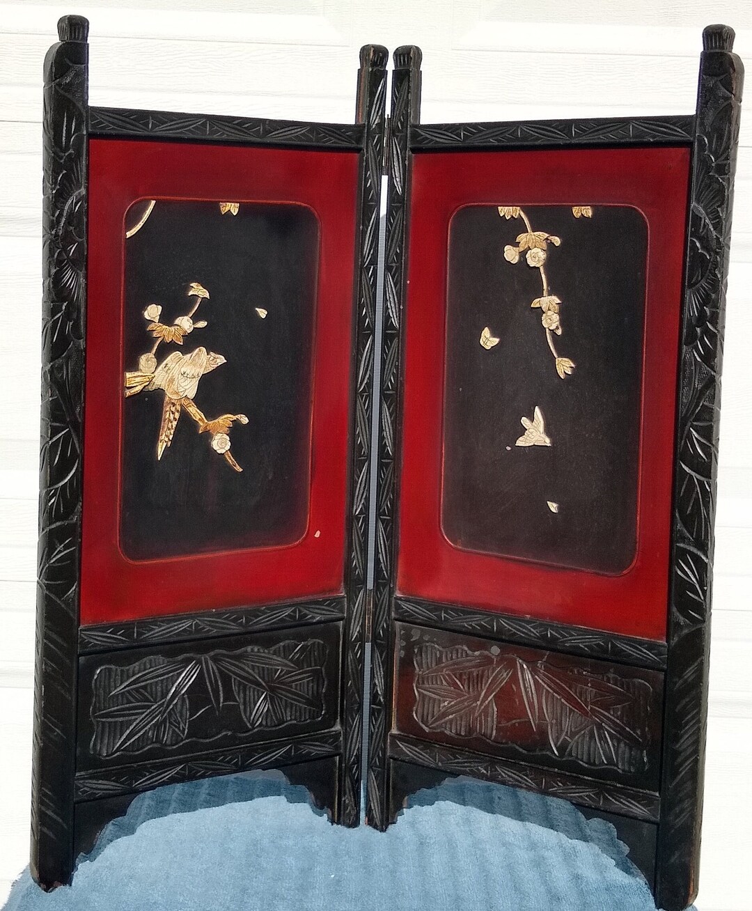 RARE! Antique Shibayama Panels Japanese Decorative Screen After Meiji ...