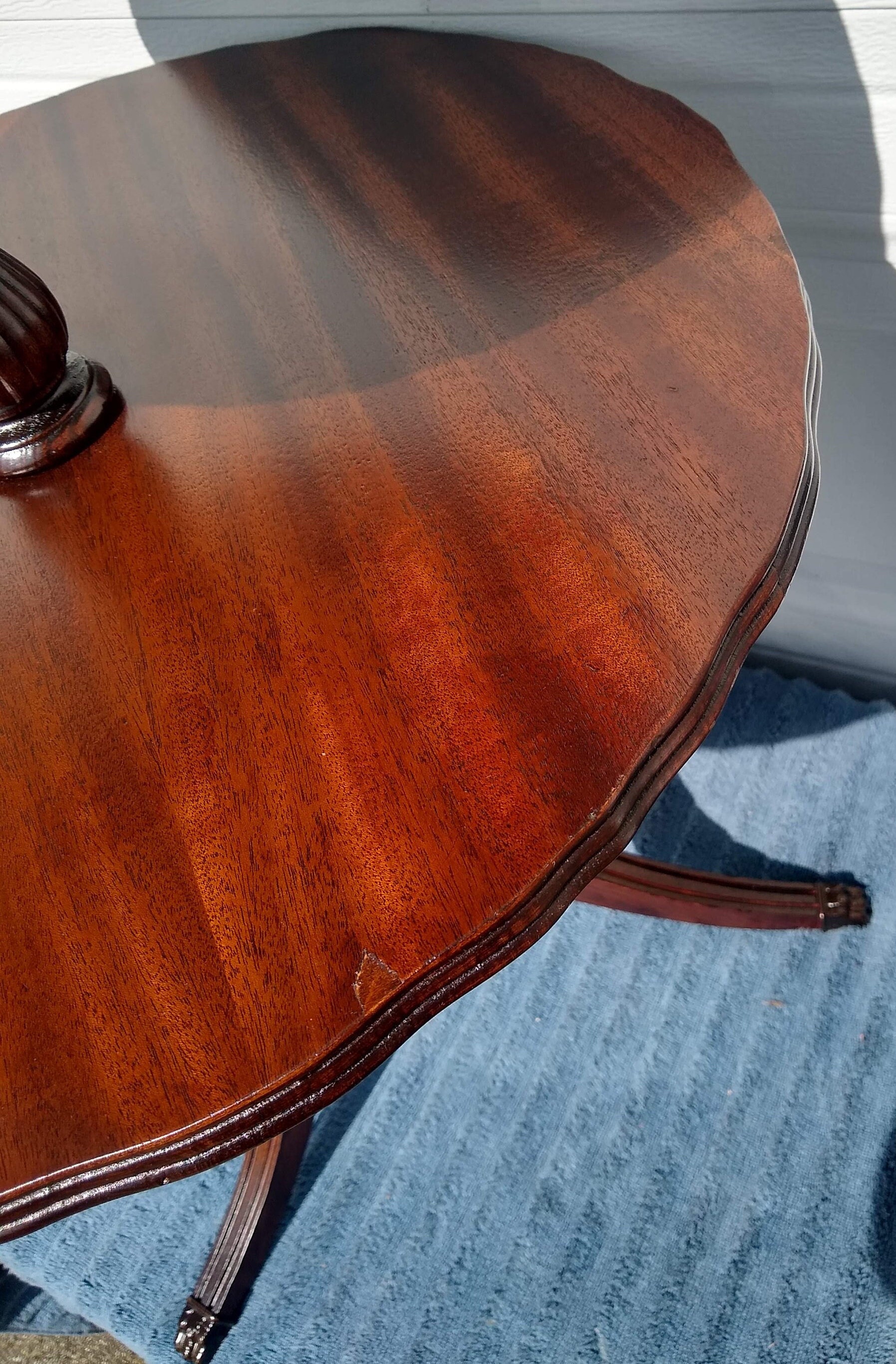 Wonderful Grain Antique Two Tier Hand Crafted Mahogany Pie Crust Table ...