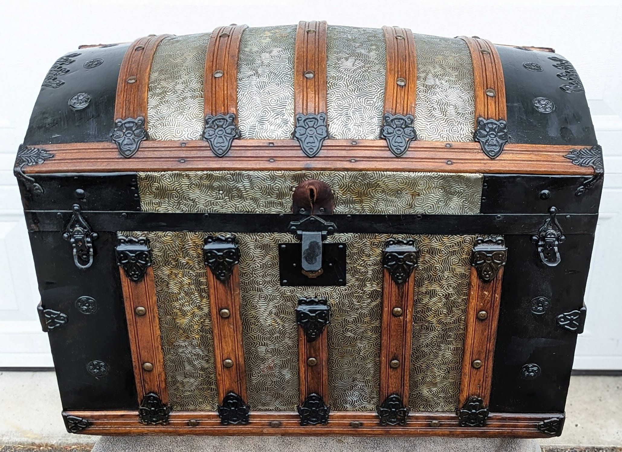 RARE Museum Find Stunning 1800's Wood and Tin Immigrant Steamer Trunk ...