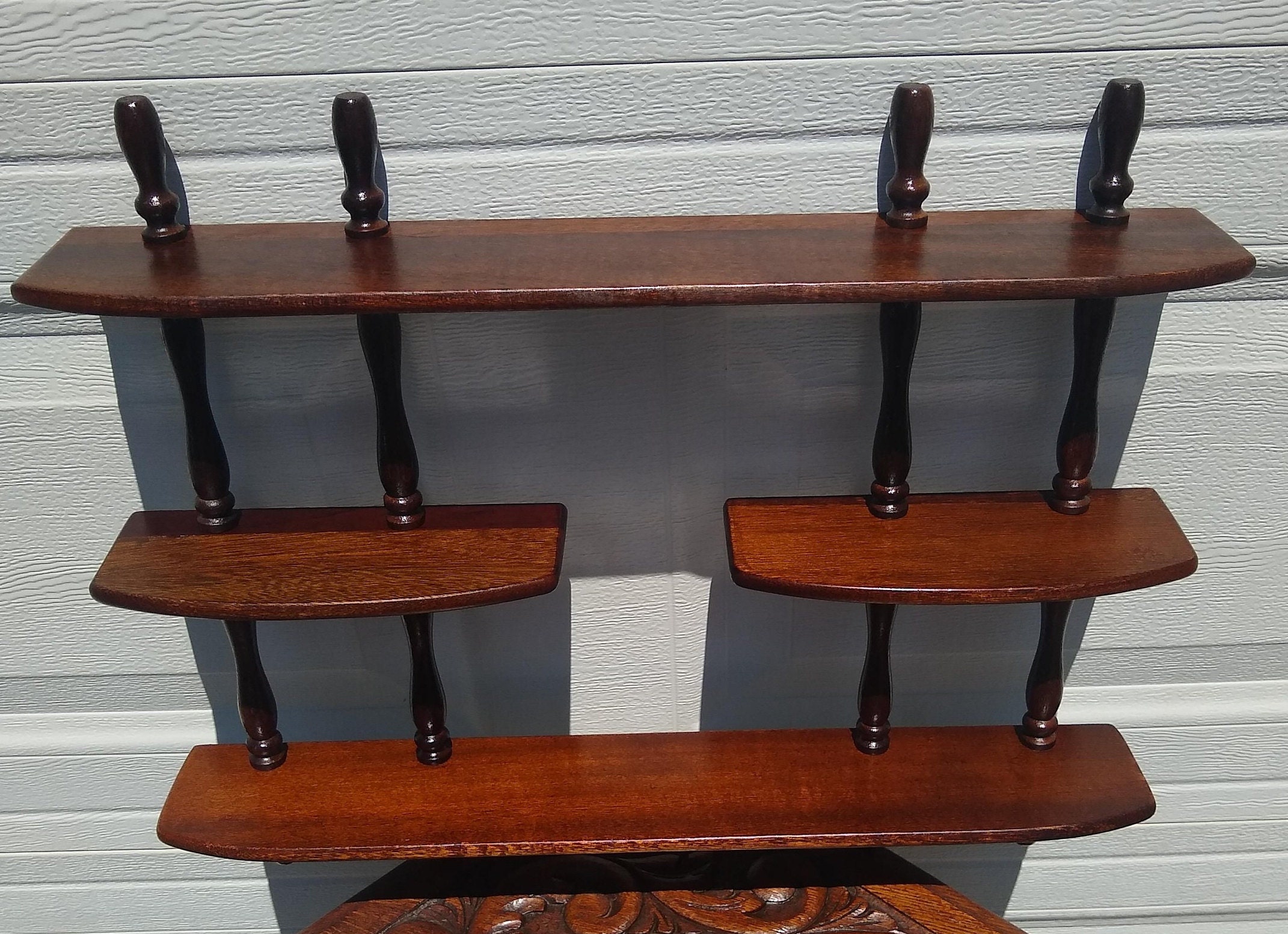 Vintage MCM Wall Shelf Curio Wood Display Shelving Wall - Etsy