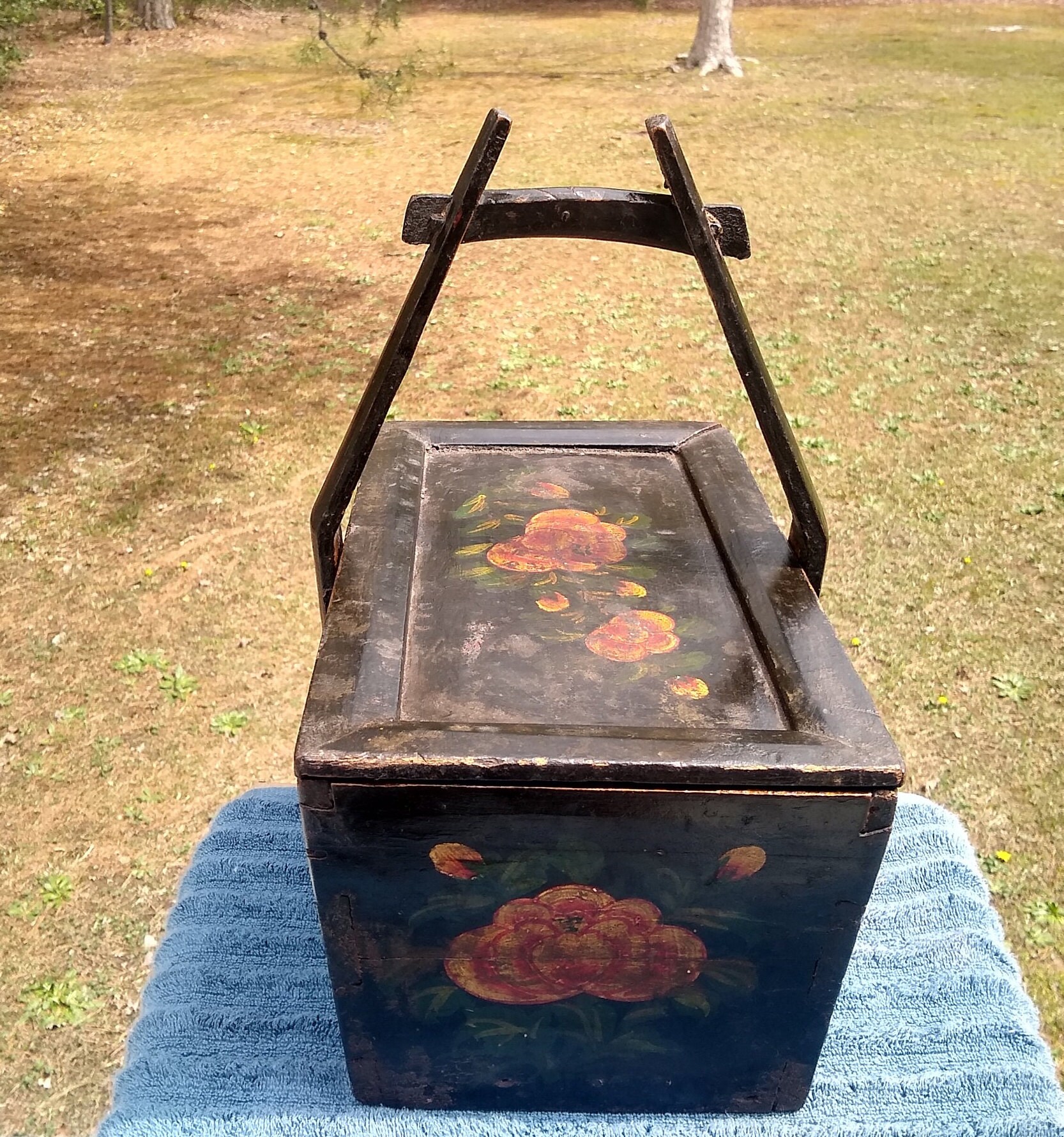 Antique 1800's Gorgeous Hand Painted Ornate Chinese Rice Bucket Wedding ...