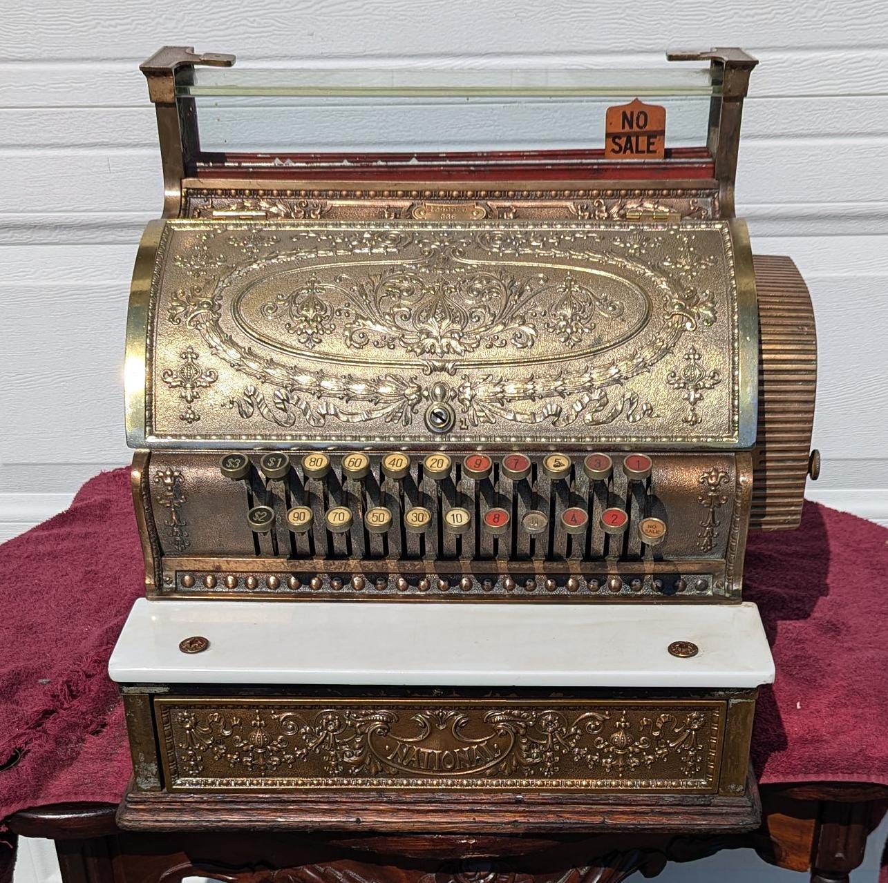 RARE Estate Find Gorgeous Antique Solid Brass National Cash Register ...