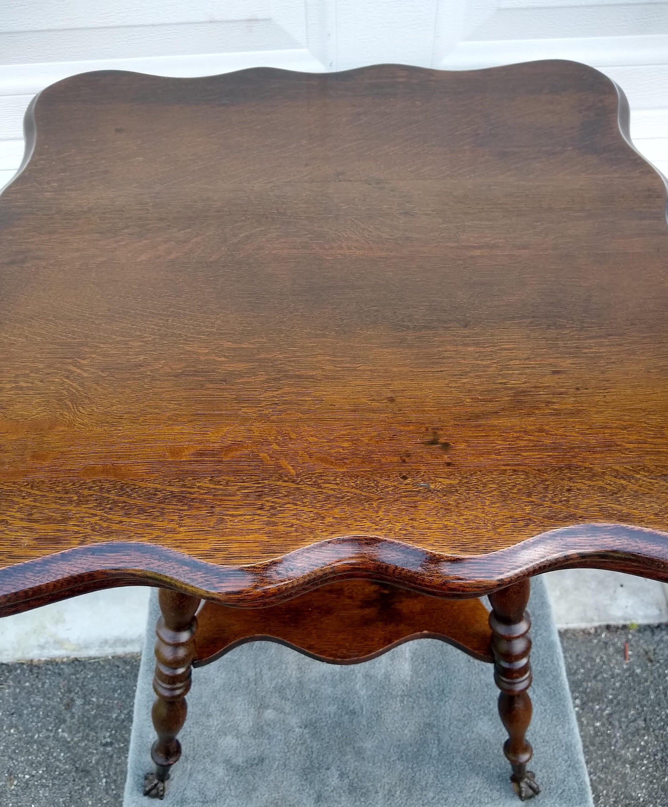 Gorgeous Antique Ornate Hand Carved Scalloped Edge With Brass and Glass ...