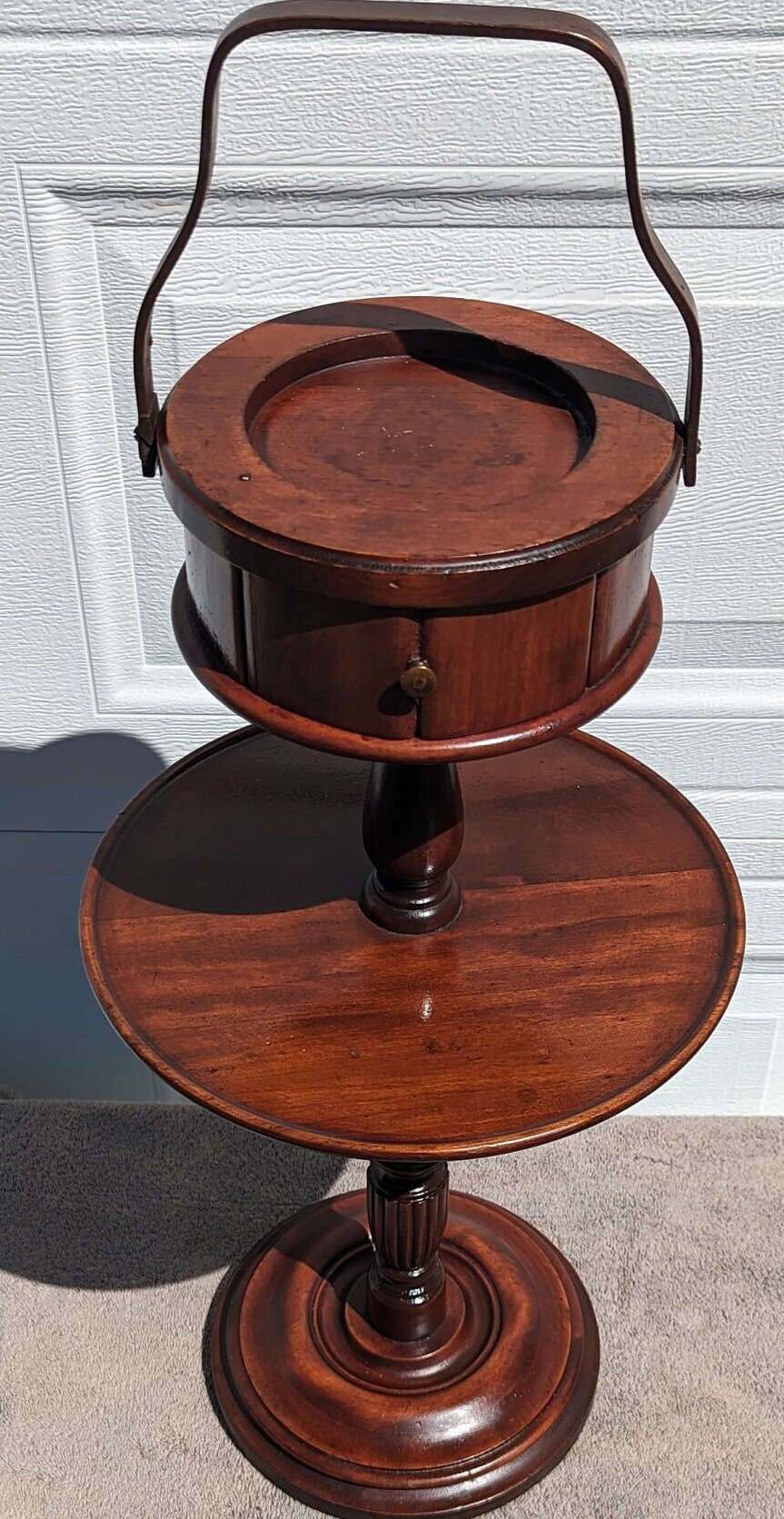 RARE Unique Find Antique Hand Turned Mahogany Pie Crust Table, Smokers ...