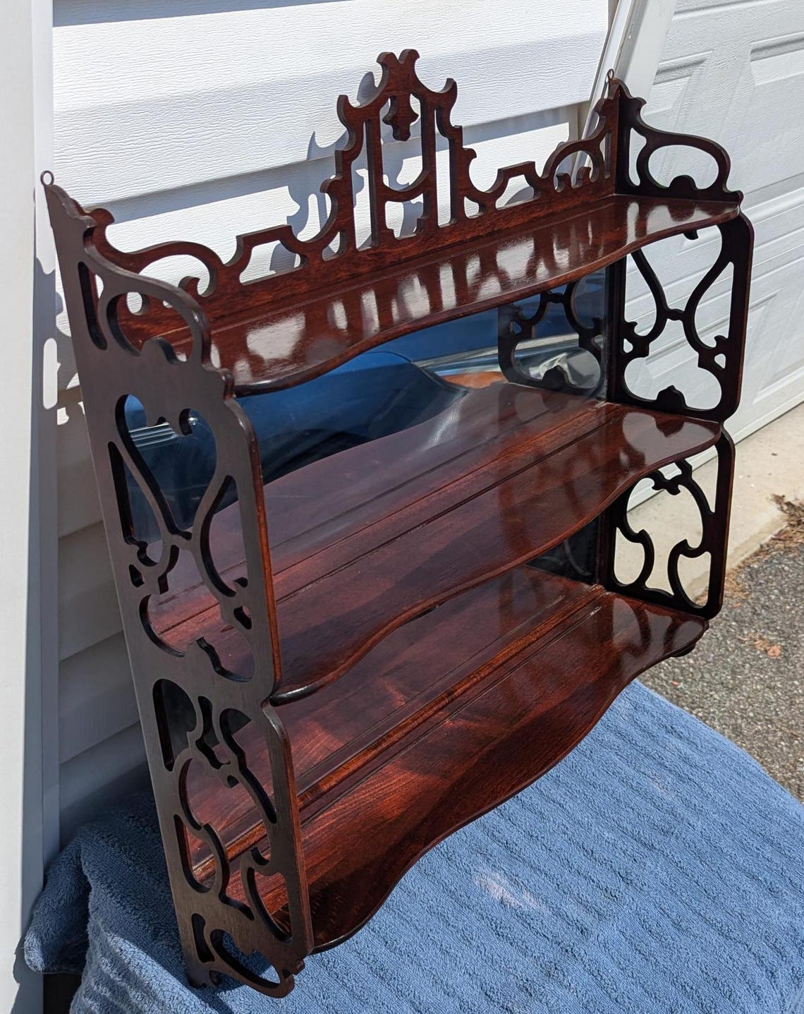 RARE Gorgeous 1940's Edwardian Ornate Mahogany Hand Carved Wall Shelf ...