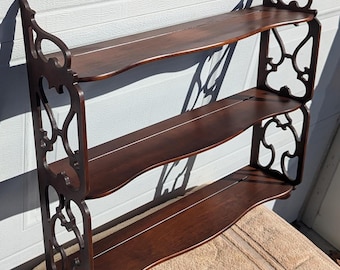 RARE Gorgeous 1940's Edwardian Ornate Mahogany Hand Carved Wall Shelf ...