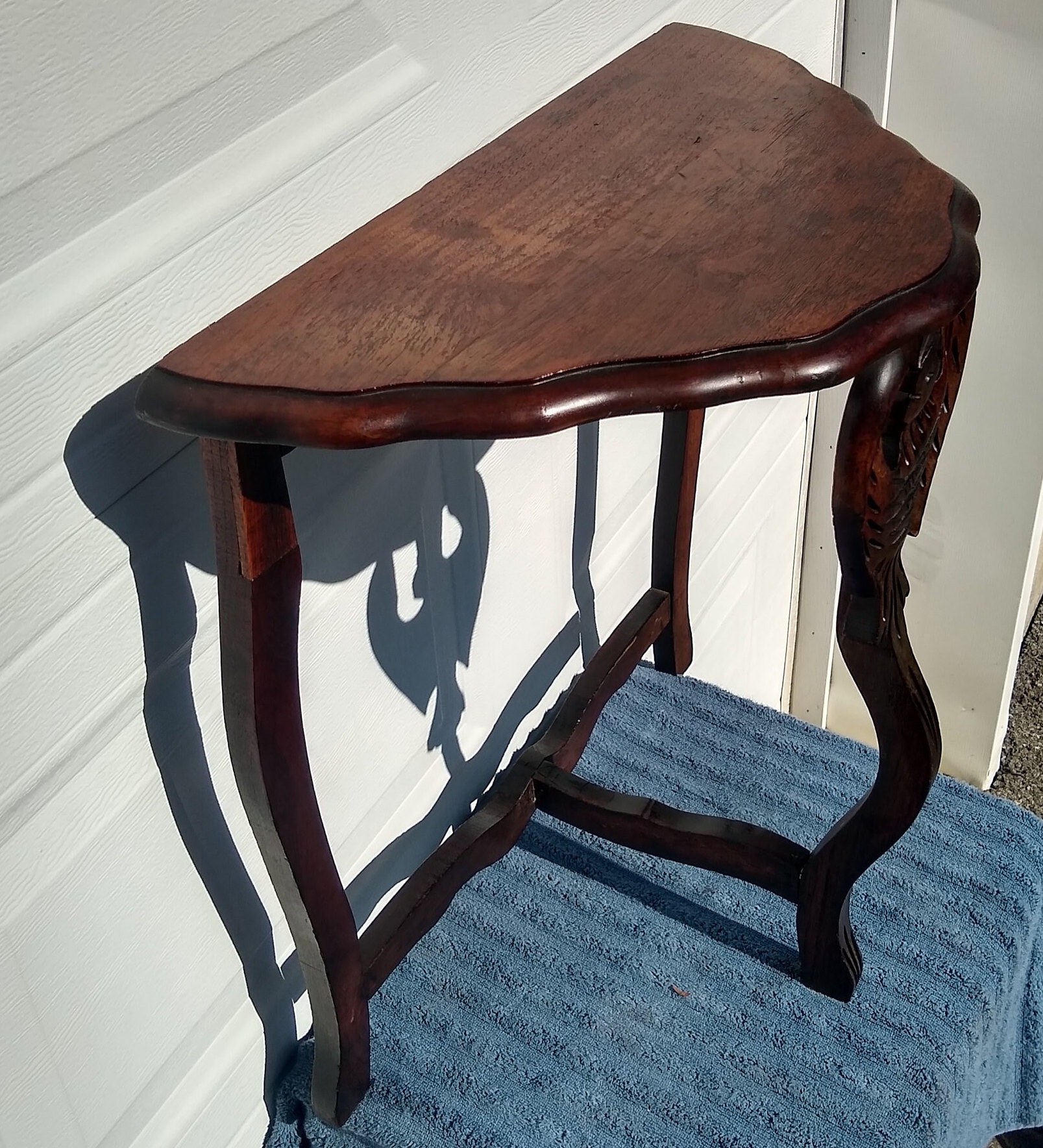 RARE Find! Antique Walnut Half Moon Ornate Carved Eagle Side Table - Etsy