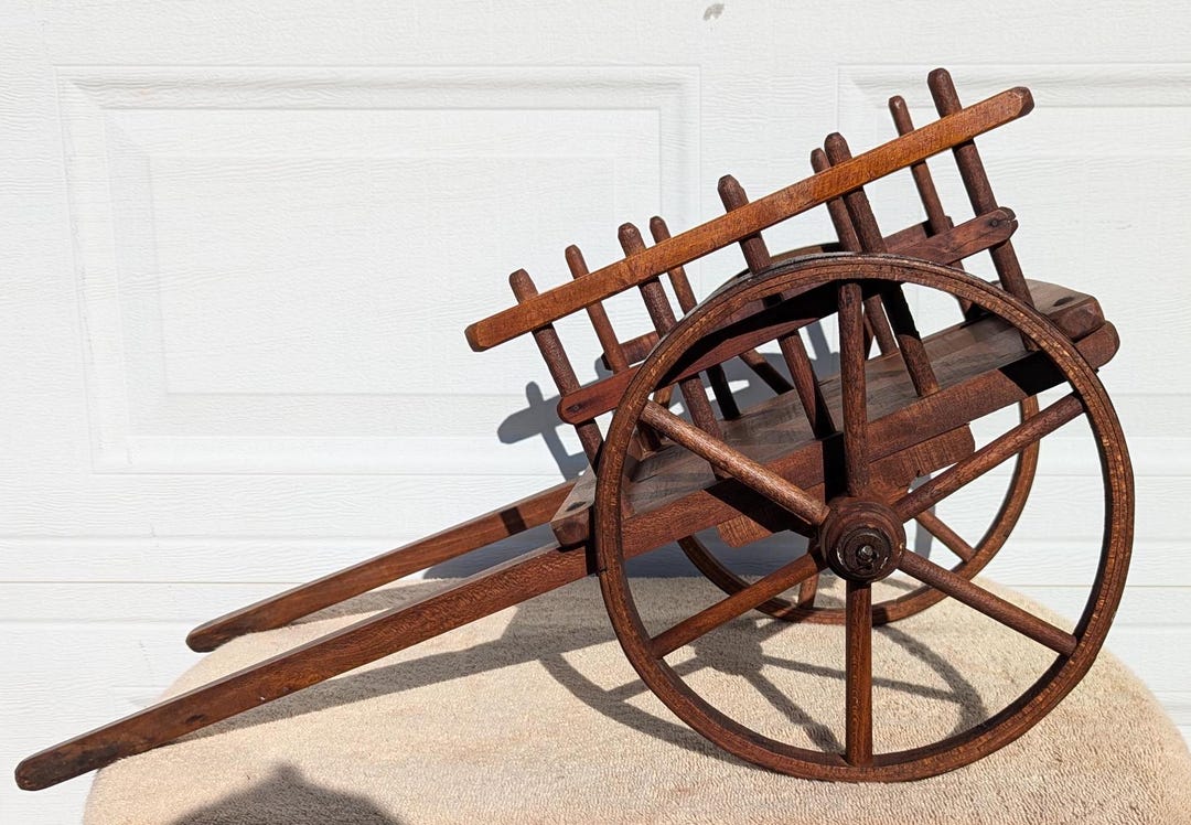 Museum Find! Fantastic RARE 1800's Hand Carved Folk Art Wooden Cart - Etsy