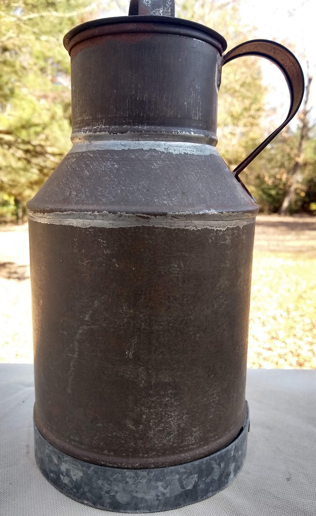 Fantastic Early 1900's Half Gallon Metal Cream Can: Nice Farm House ...