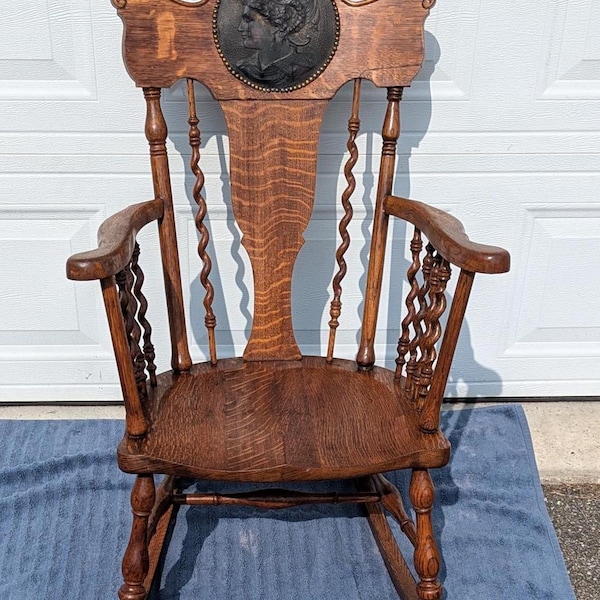 Oak Rocking Chair - Etsy