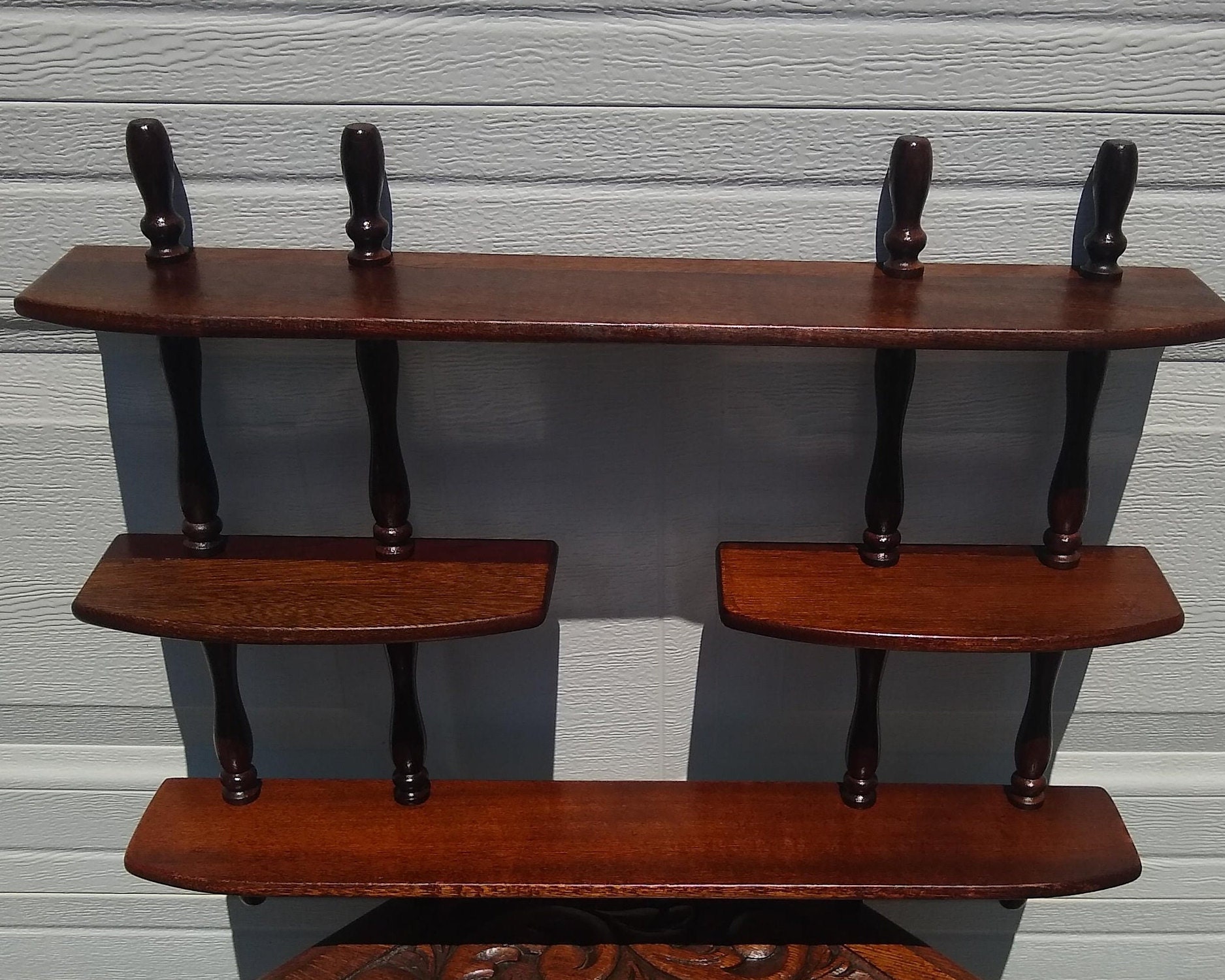 Vintage MCM Wall Shelf Curio Wood Display Shelving Wall - Etsy