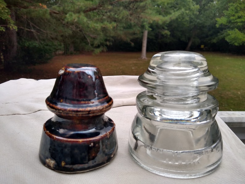 Pair of Antique Telephone Insulators Thomas & Remingray Glass Insulator ...