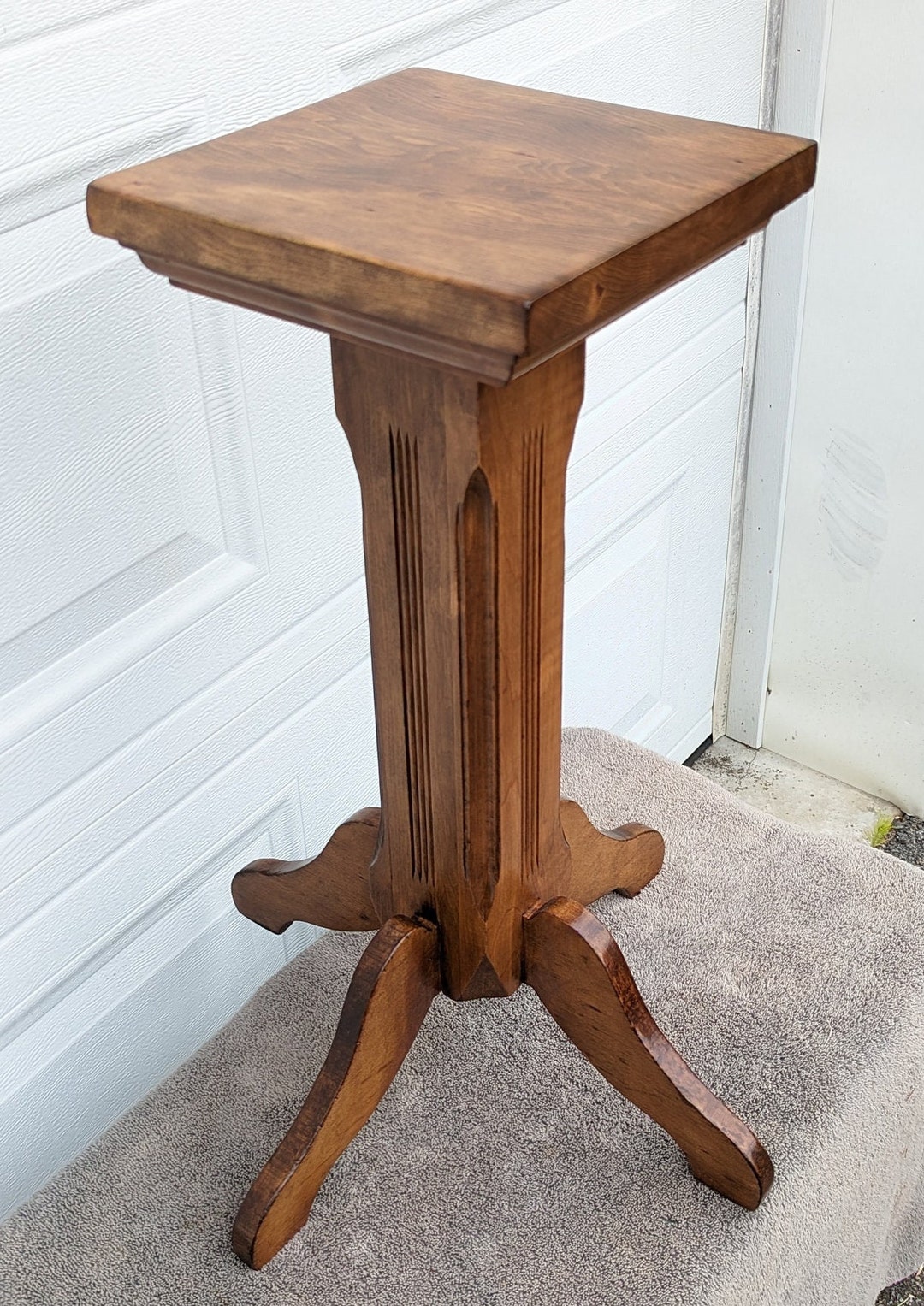 Gorgeous Antique Hand Carved Ornate Maple Plant Stand, Side Table ...