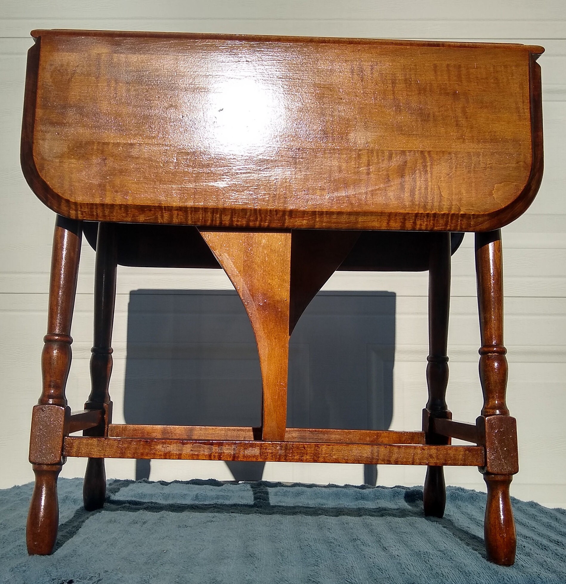 Solid Hard Rock Maple Colonial Style Drop Leaf Accent End Table ...