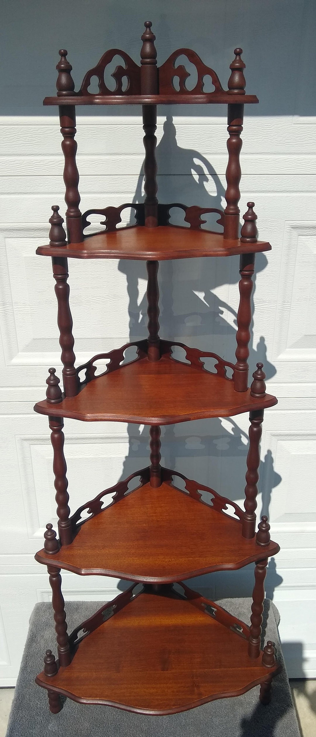 RARE Find! Beautiful Antique Hand Carved Ornate Solid Walnut 5 Tier ...