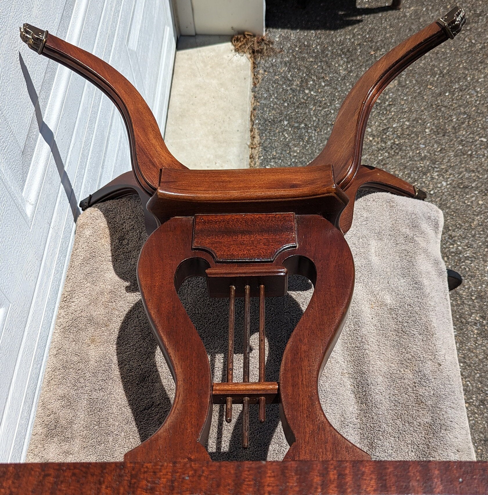 RARE Find Beautiful Antique Ornate Hand Crafted Solid Mahogany Lyre ...