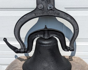 Antique Cast Iron Bell With Yoke Church Bell School Bell Dinner Bell - Etsy
