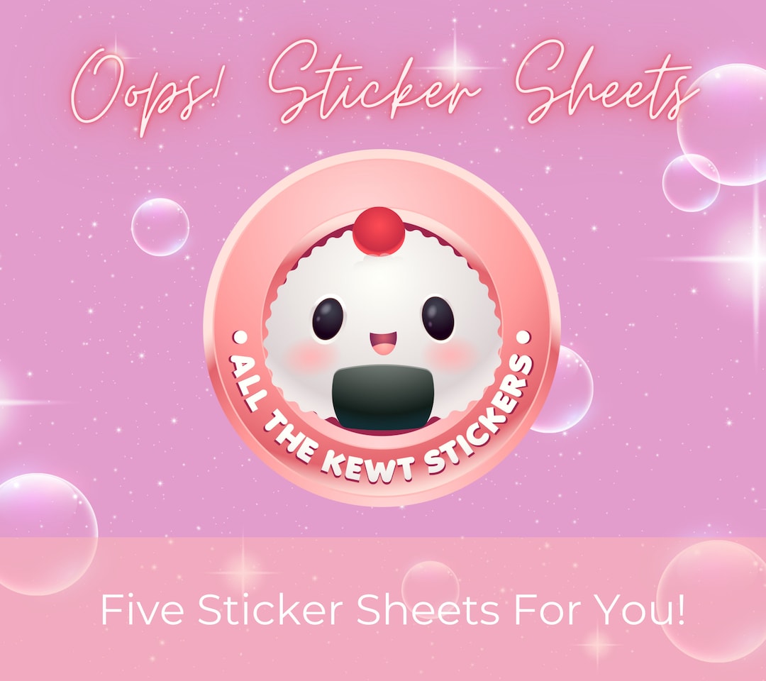 Oops Sticker Sheet Grab Bag, Oops Stickers, Oops Stickers, Random Grab ...