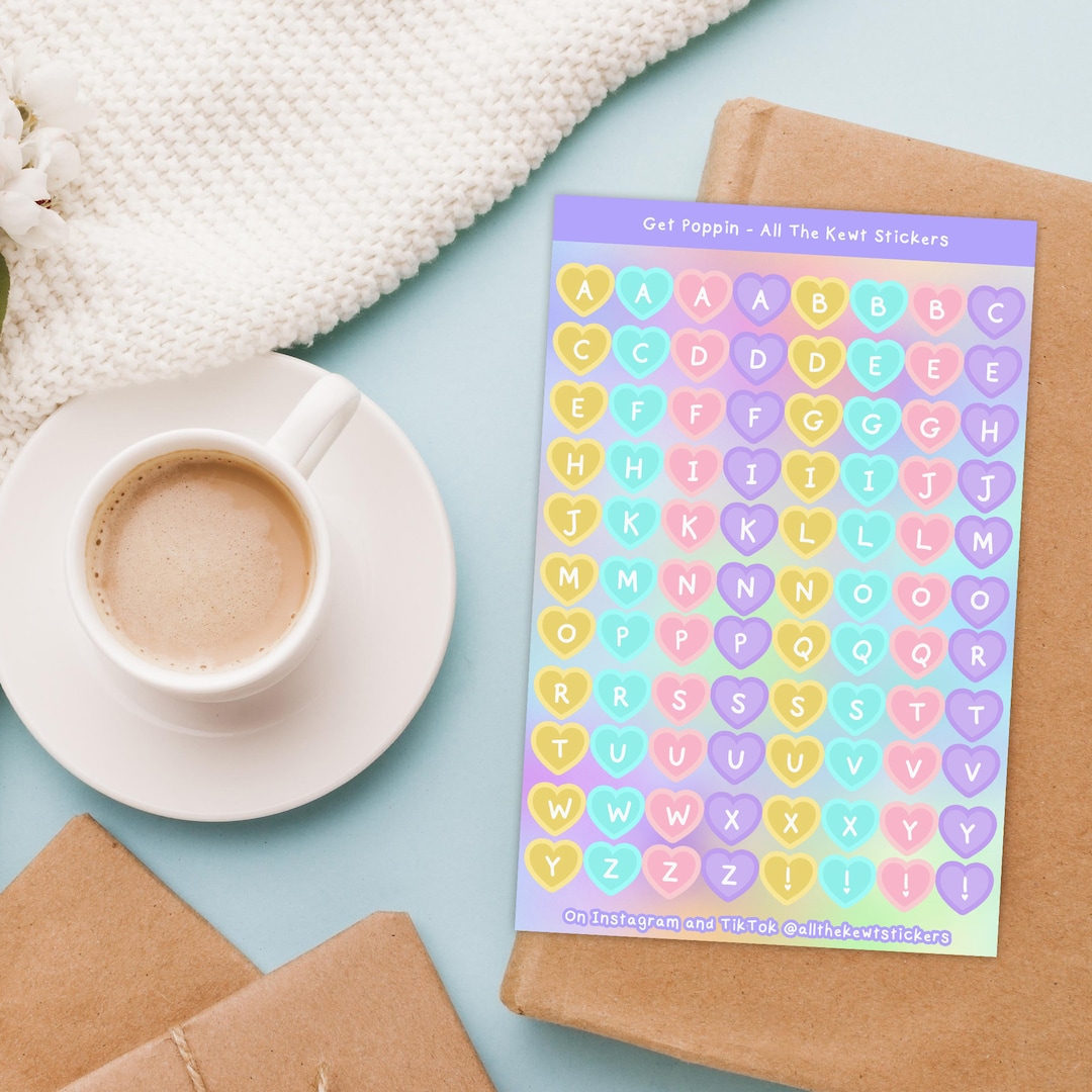 Cute Stickers, Kawaii Pastel Letter Sticker Sheets, Cute Letter ...