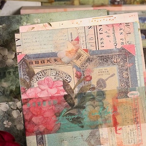 100 Sheets Scrapbook Paper Booklet, Vintage Style Collage Paper, Deco ...