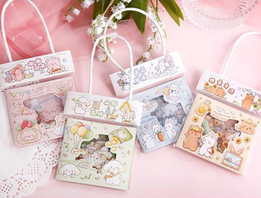 40 Kawaii Stickers, Cute Stickers, Pastel Animal Stickers, Cute Kawaii ...