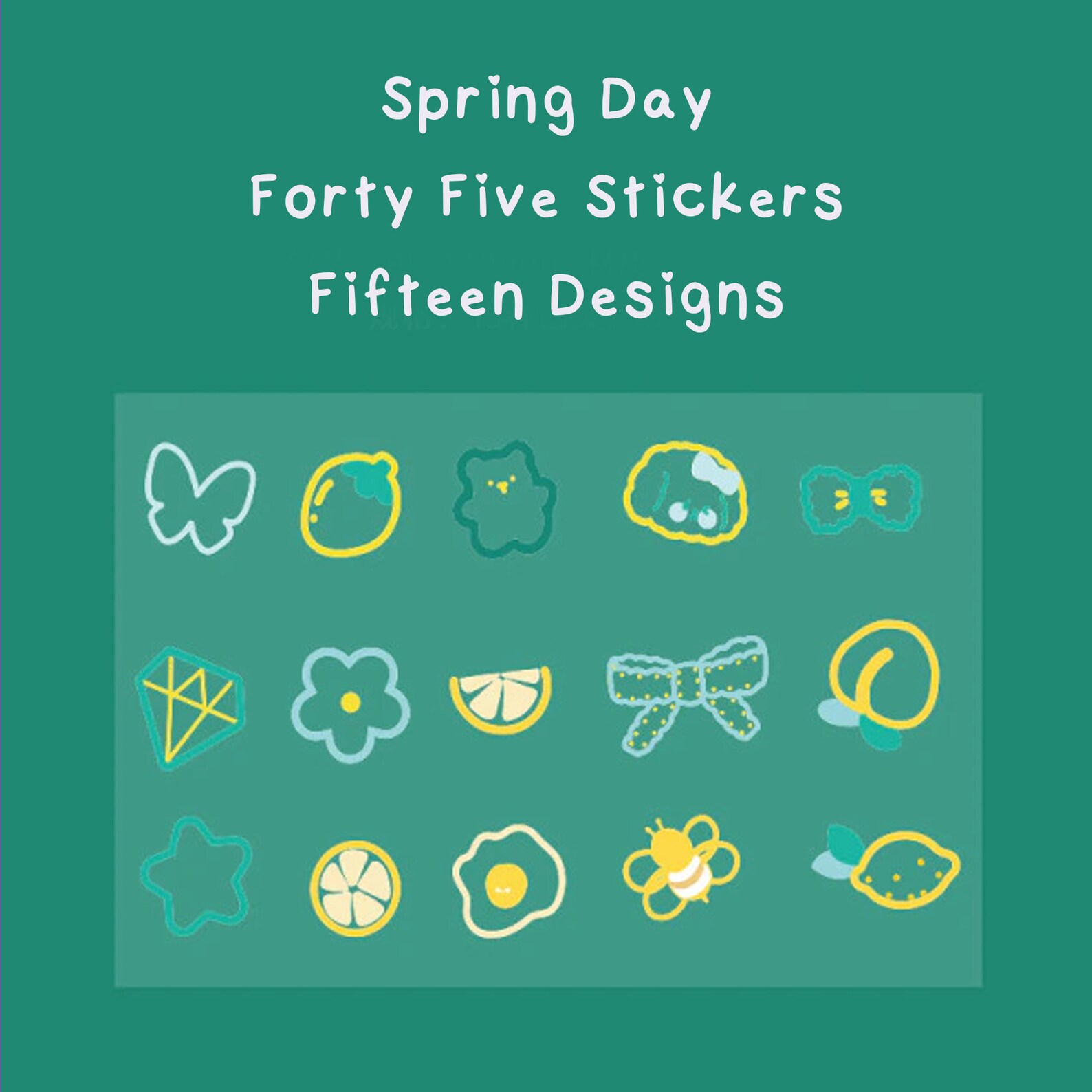 Cute Stickers, Clear Kawaii Stickers, Bunnies & Bears, Outline Stickers ...