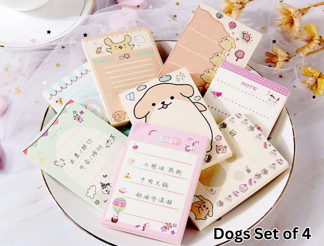 50 Sheet Mini Puppy Memo Pad, Kawaii Dog Stationary, Cute Notes, Puppy ...