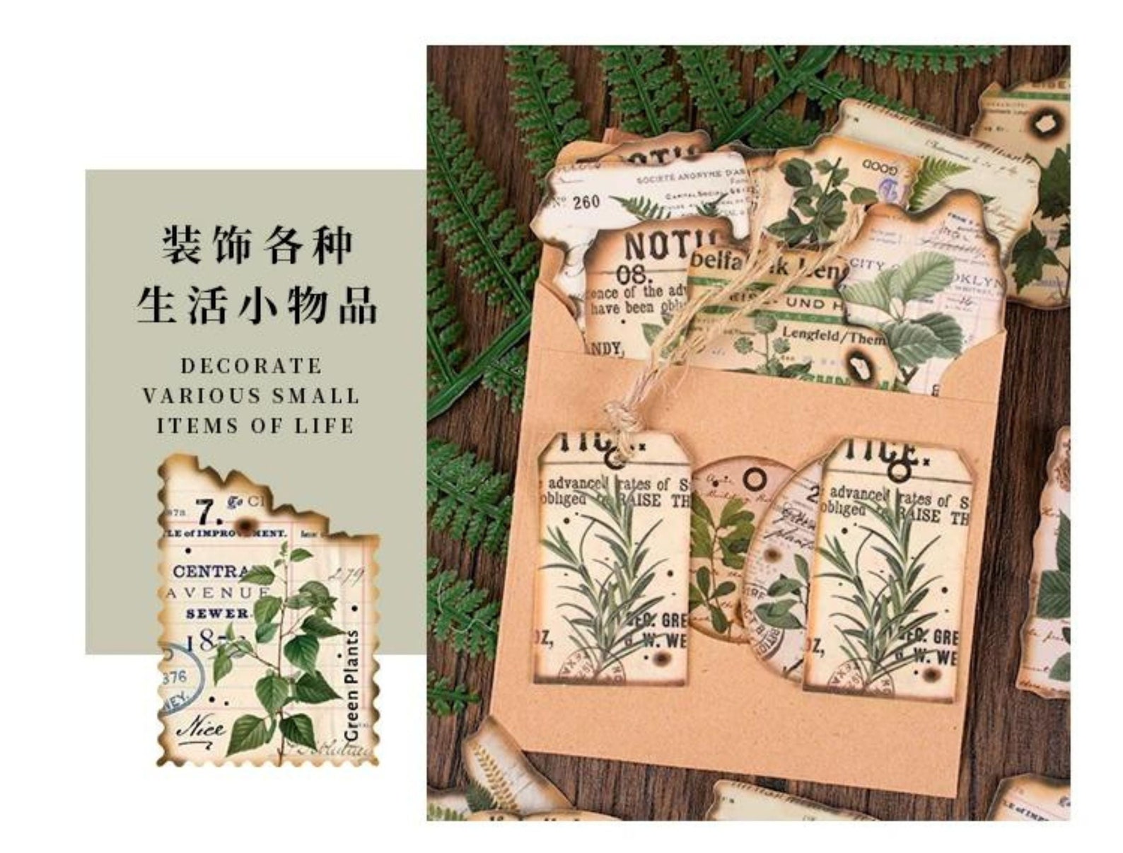 40 Vintage Stickers, Box of Stickers, Twine. Paper Stickers, Burned ...