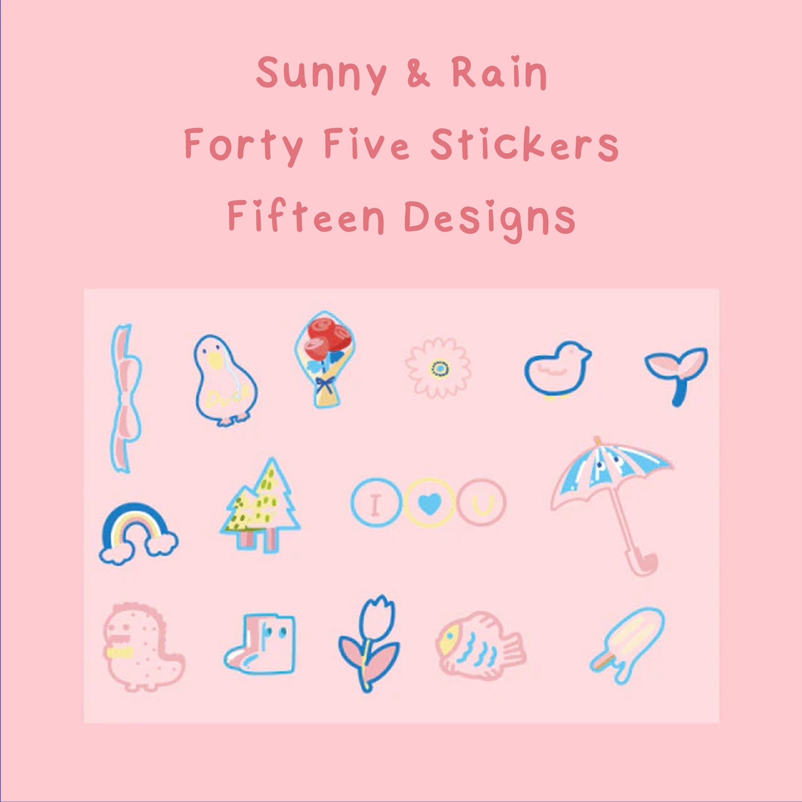 Cute Stickers, Clear Kawaii Stickers, Bunnies & Bears, Outline Stickers ...