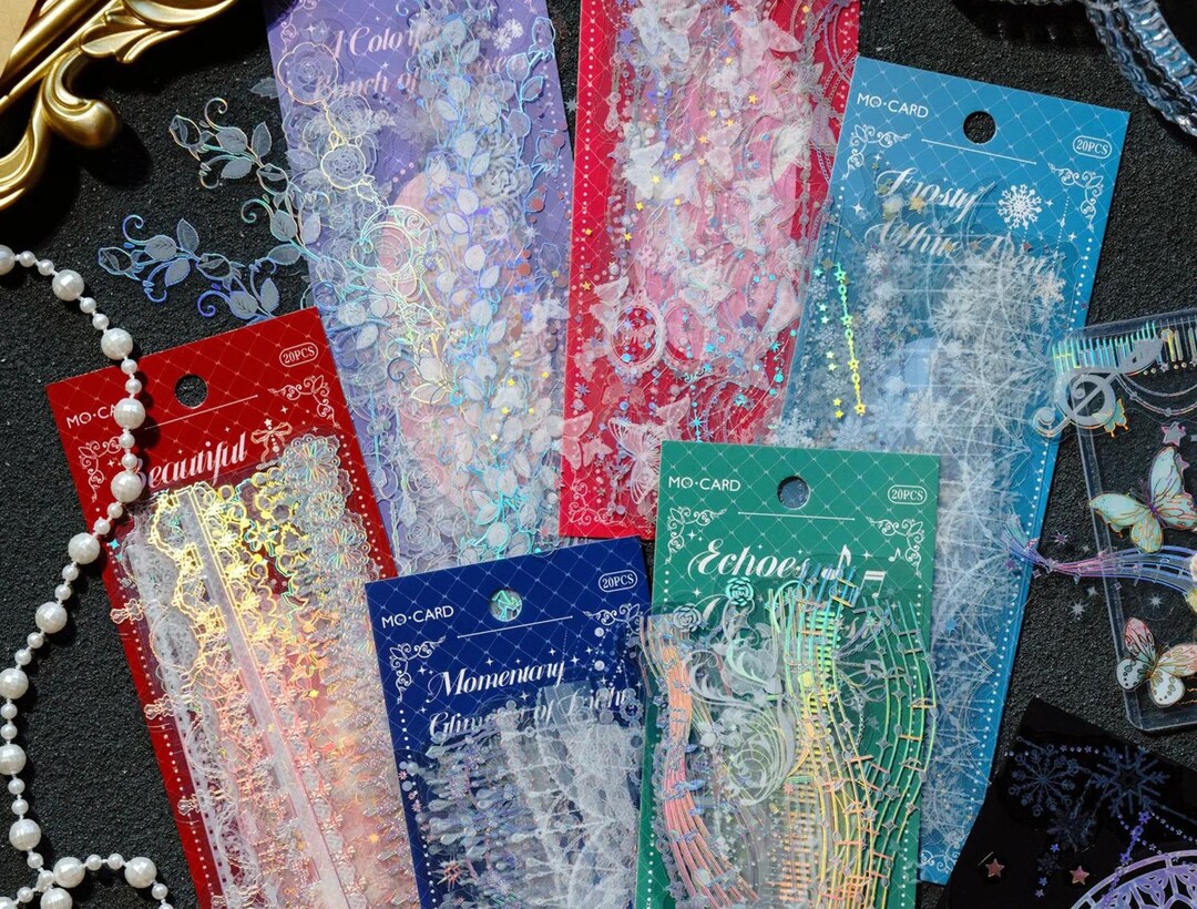 20 Holo Enchanted Borders, Holographic Stickers, Holograph Border ...