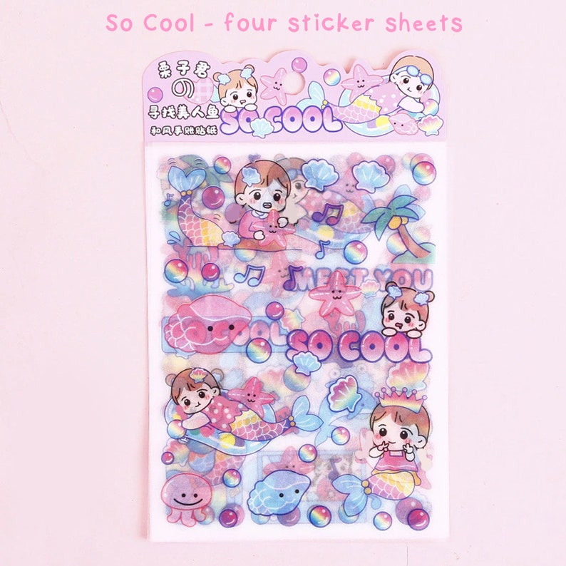 Cute Kawaii Stickers Cute Sticker Sheets Yellow Stickers - Etsy