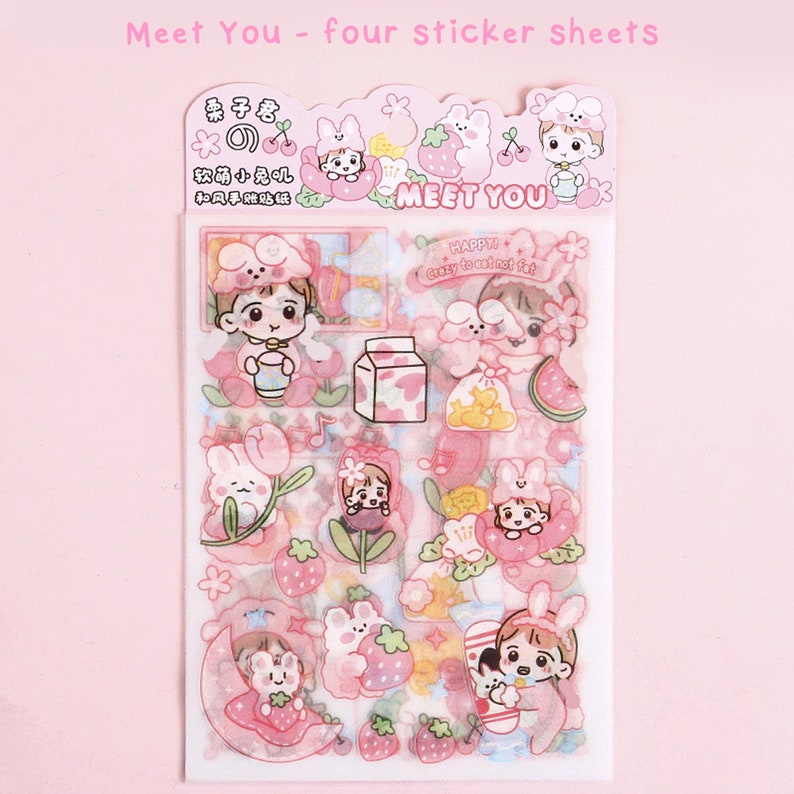 Cute Kawaii Stickers Cute Sticker Sheets Yellow Stickers - Etsy