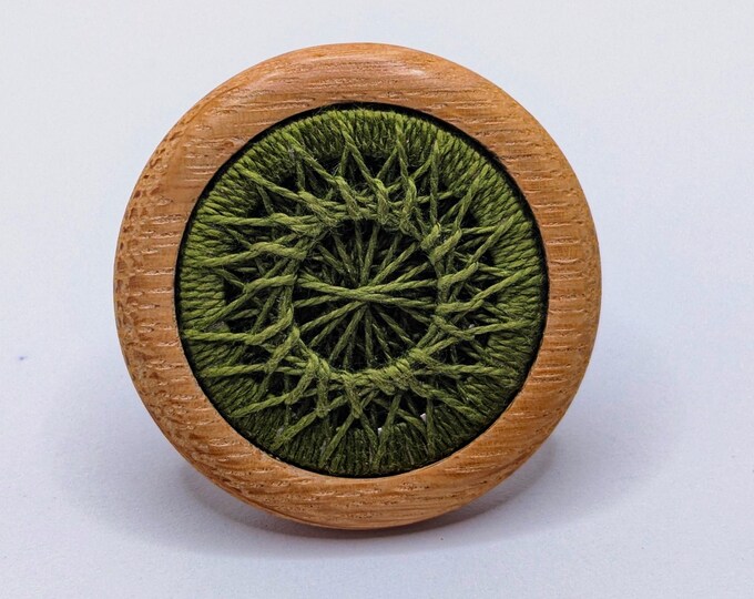 Handmade Wood Studio Button - Wood With Wound Fabric OME - 1 5/8" - Etsy