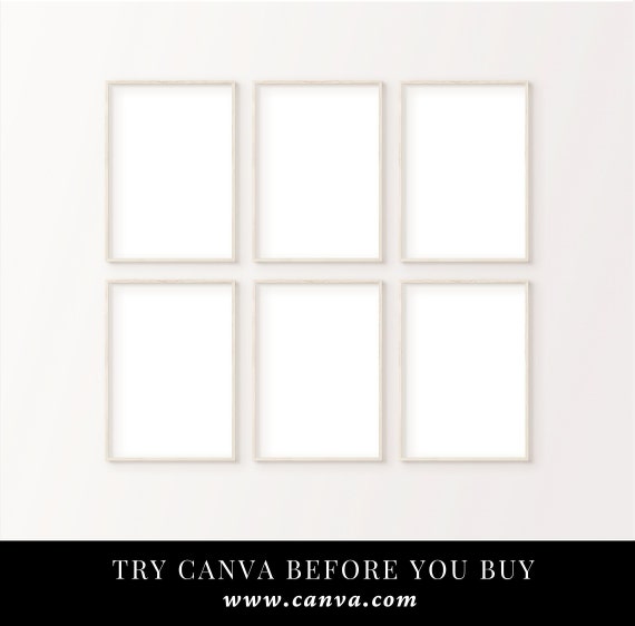 Neutral Frame Six Frame Canva Mockup Template Tan Minimal Mockup 11X14 ...