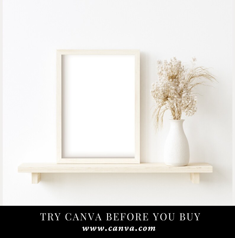 Neutral Frame Canva Mockup Template Poster Frames Small Business Mock ...