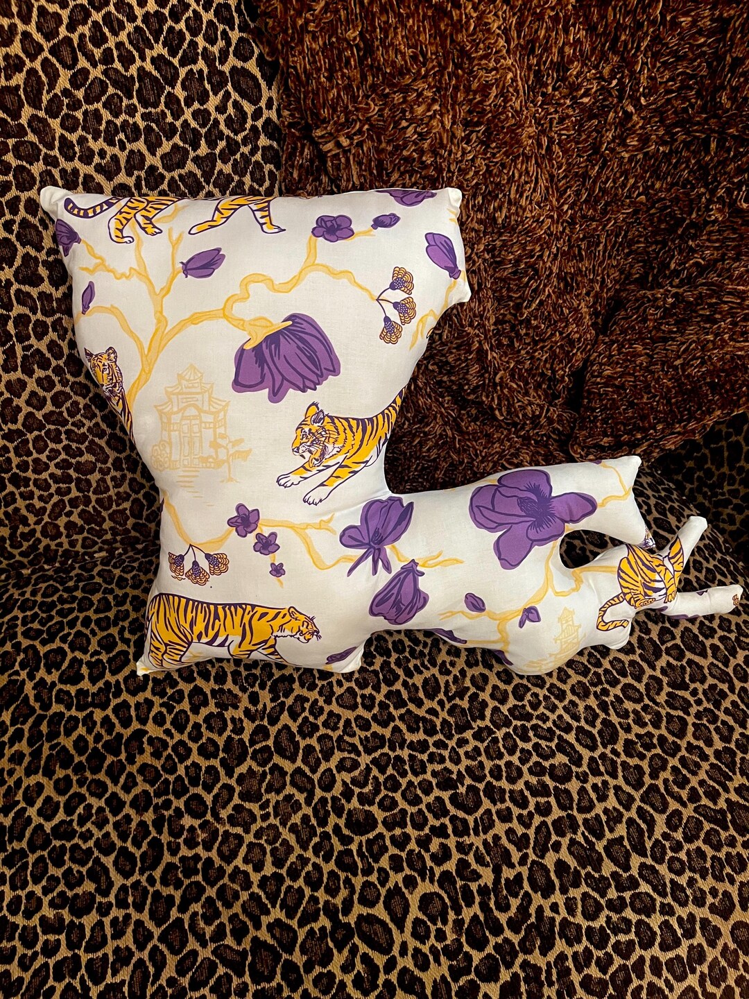 Louisiana Pillow Home Decor LSU Pattern - Etsy