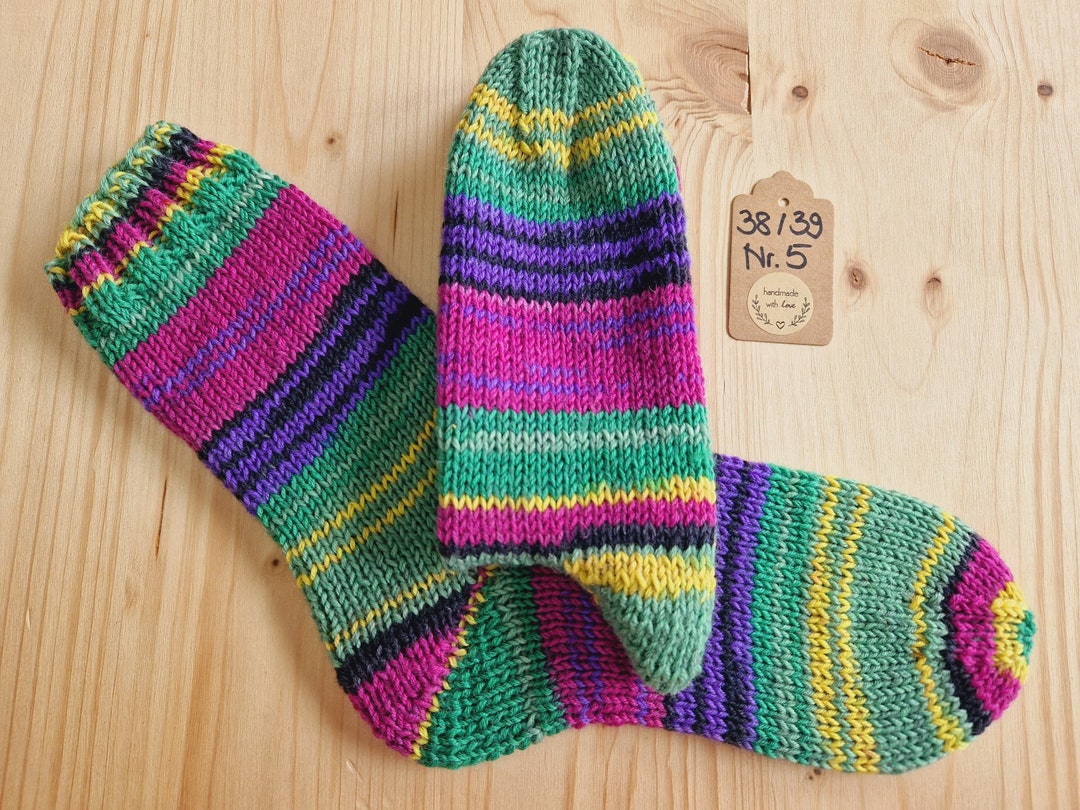 8-ply Socks Size 38/39 Hand-knitted - Etsy