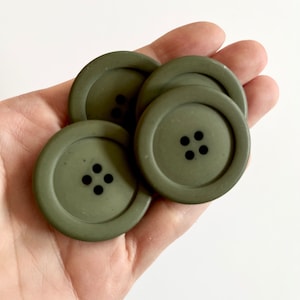 40MM 4 Vintage Olive Buttons for Knitting Sewing 4hole Buttons With Rim ...
