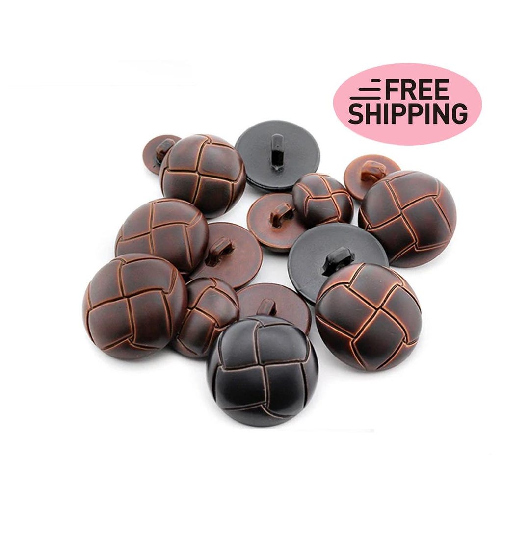 10 Leather-like Shank Buttons (23/25/28mm) for Knitting & Sewing ...